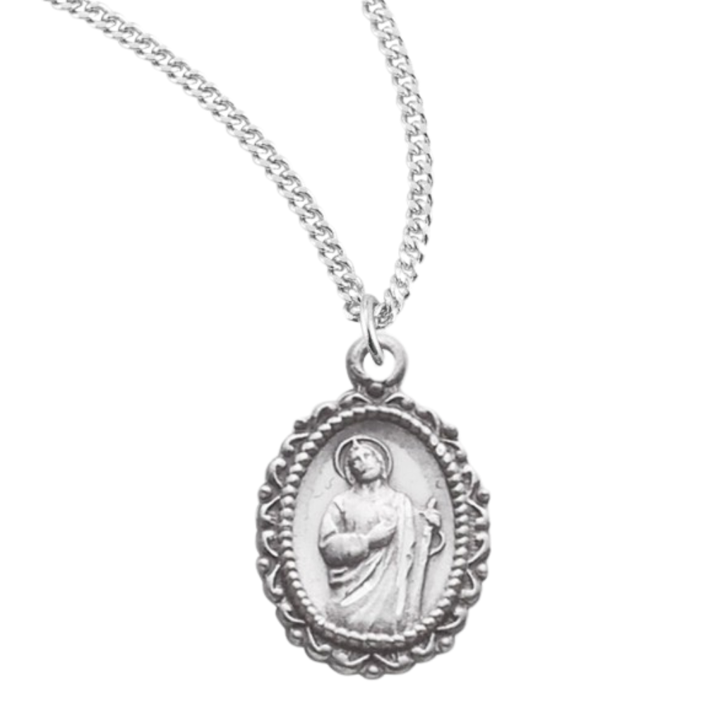 Sterling Silver Saint Jude Oval Medal – Patron Saint of Miraculous ...