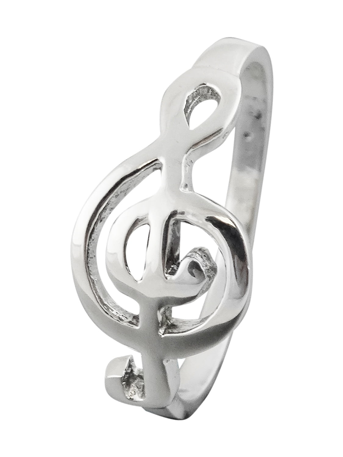Sterling Silver Sideways Treble Clef Ring, Sizes 5, 6, 7, 8, 9, 10 (7 ...