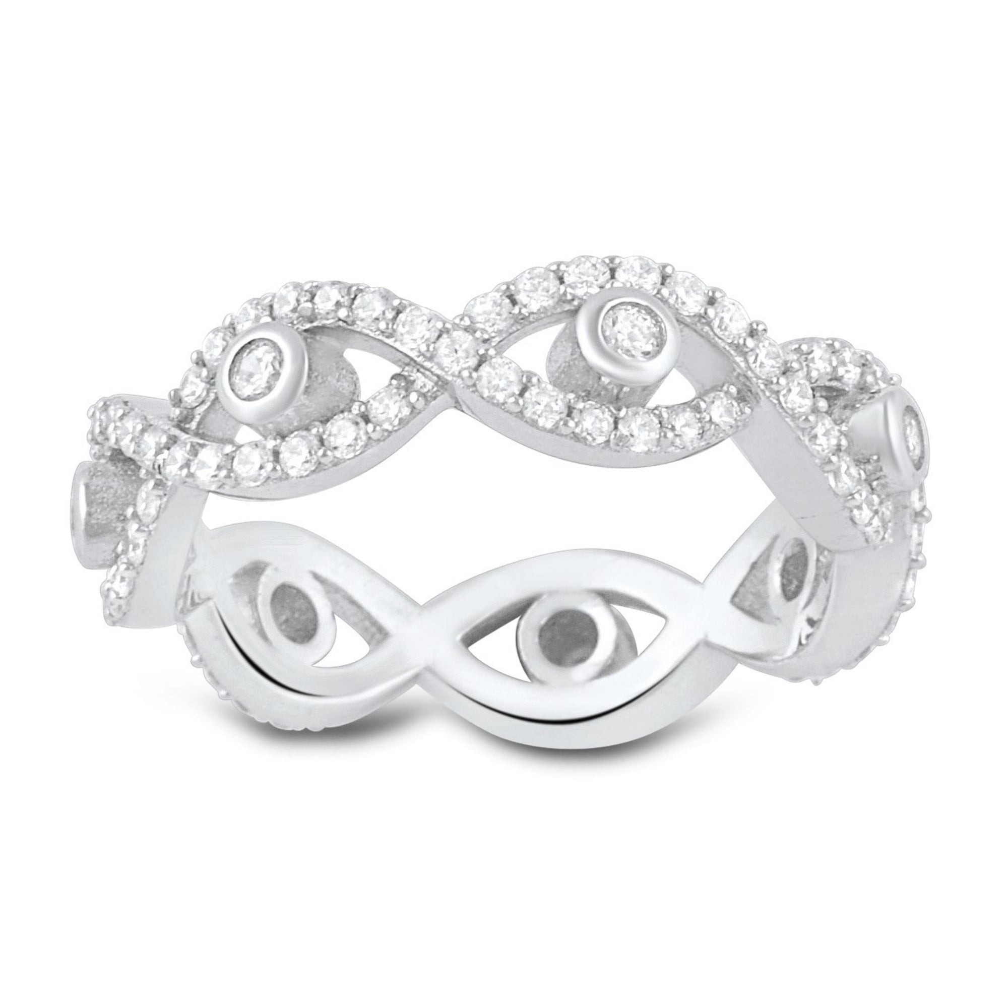Sterling Silver Simulated Diamond Infinity Eternity Ring for Female ...