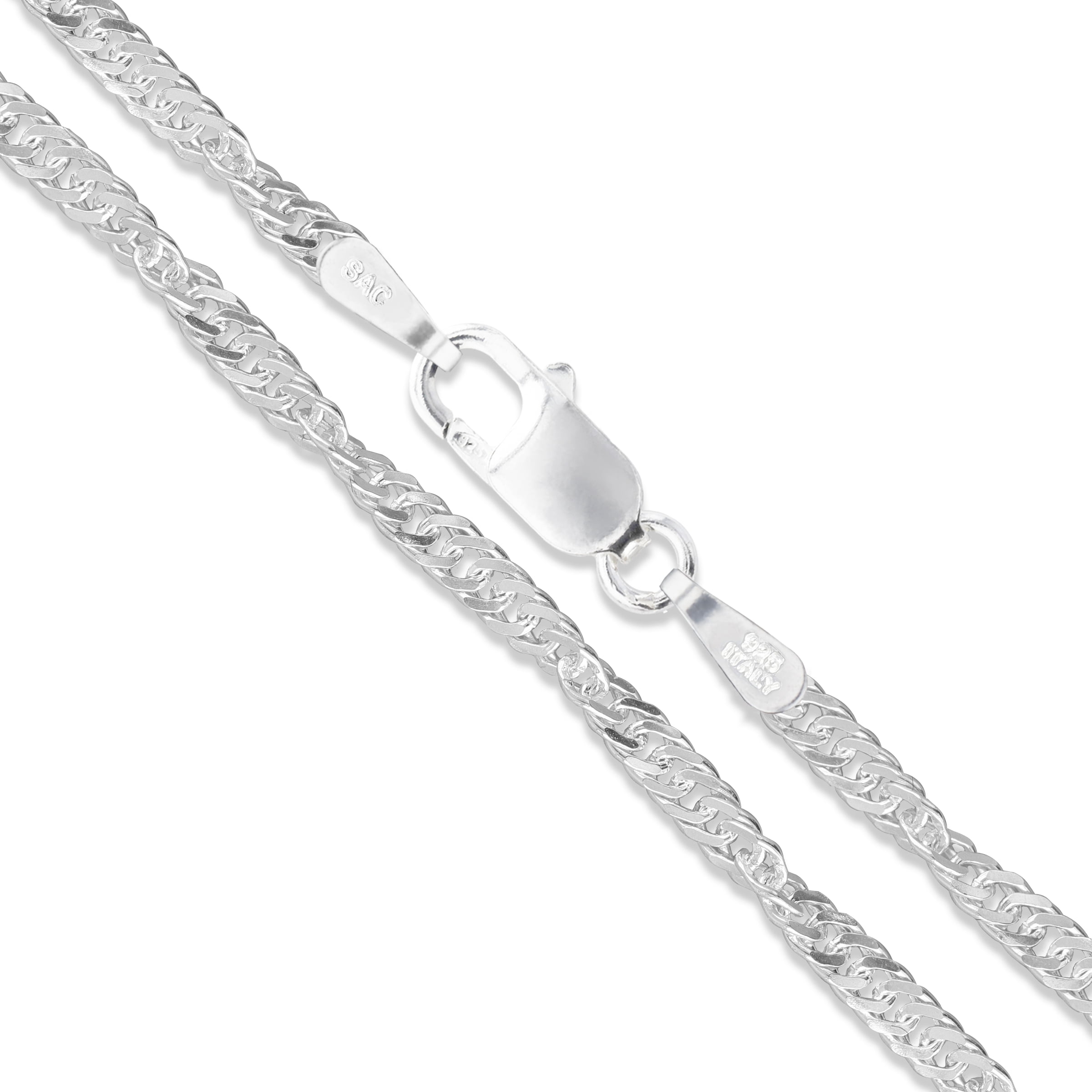 Sterling Silver Singapore Rope Chain 2.4mm 925 Italy Twisted Curb ...