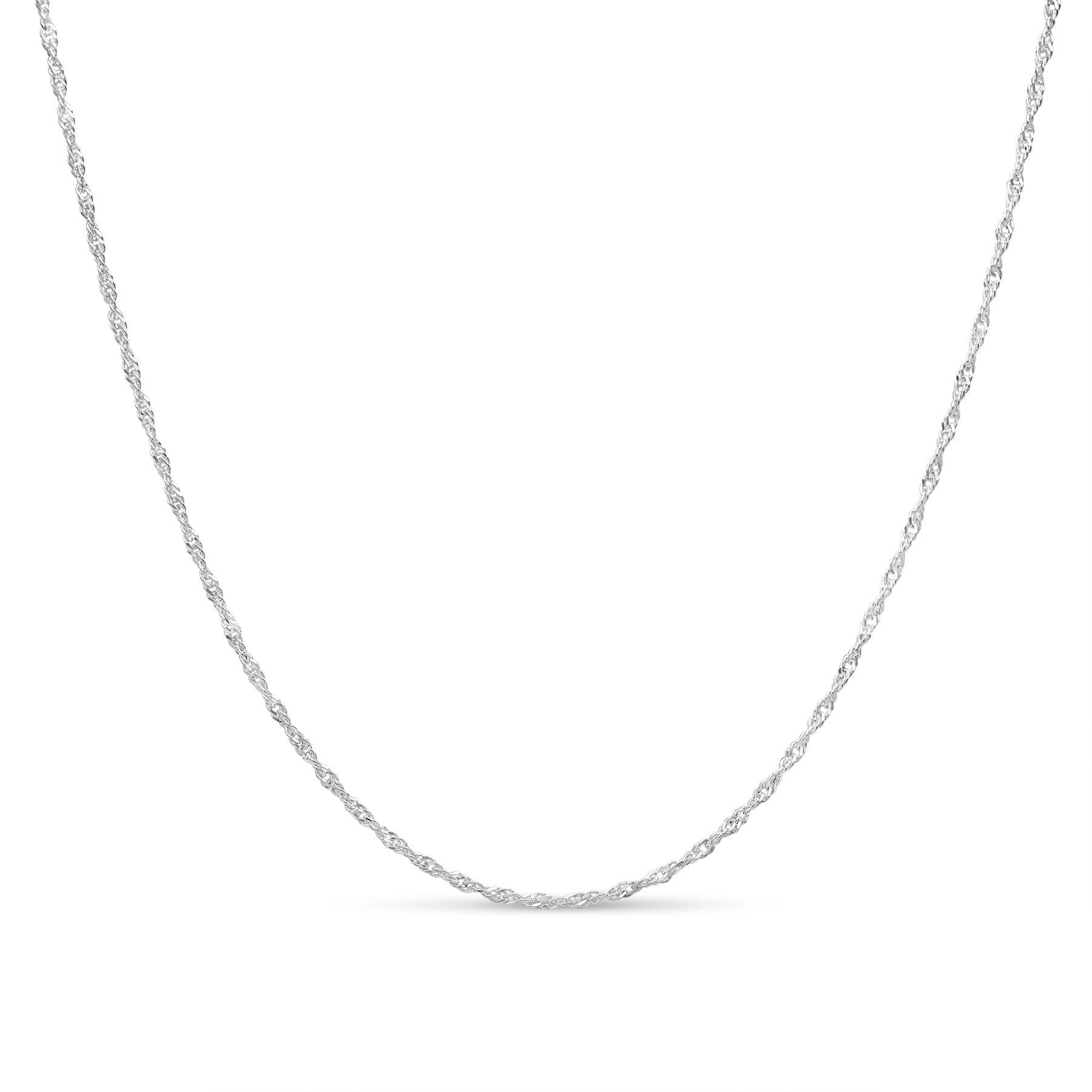 Sterling Silver Singapore Twisted Curb Chain Italian 2mm 18 inch ...