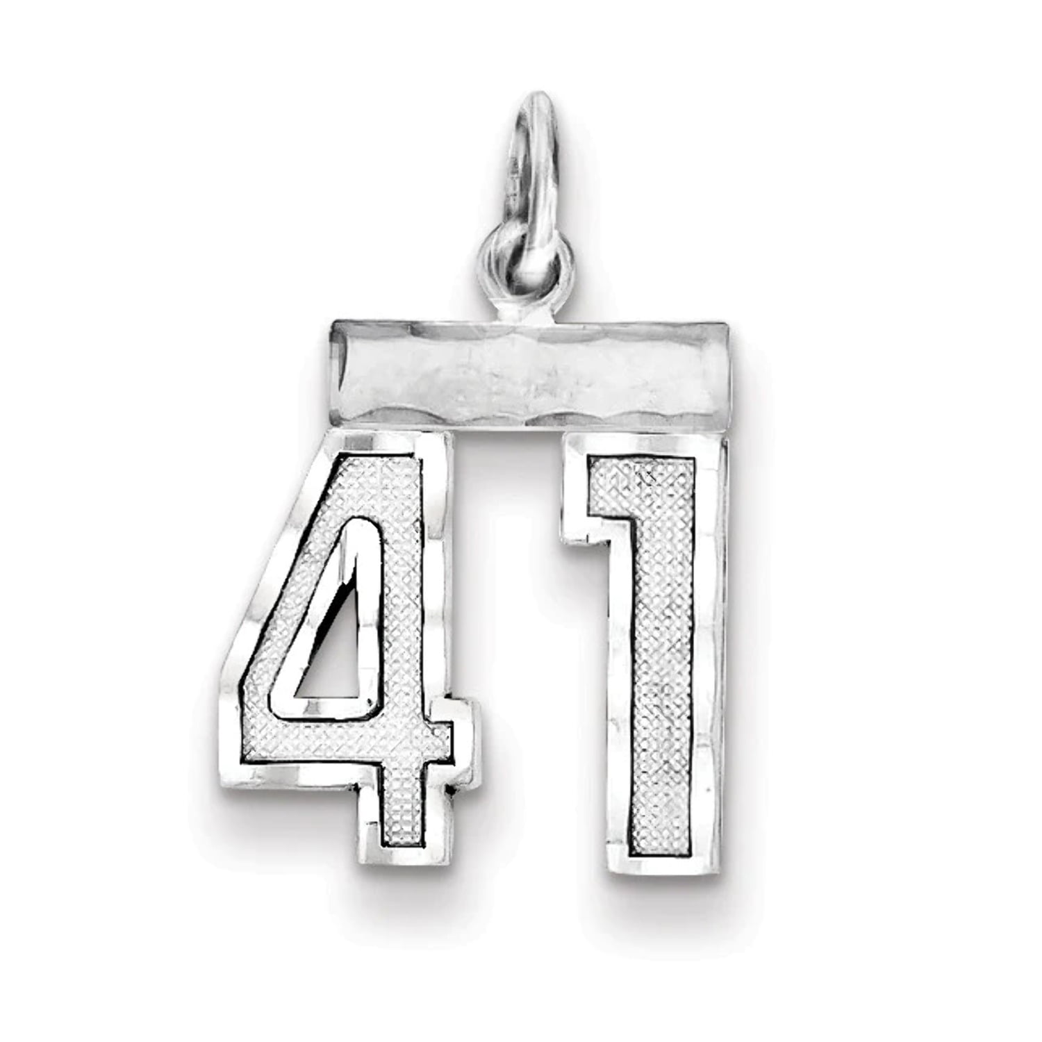 925 Sterling Silver Small Sport game Number 41 Charm Pendant Necklace ...
