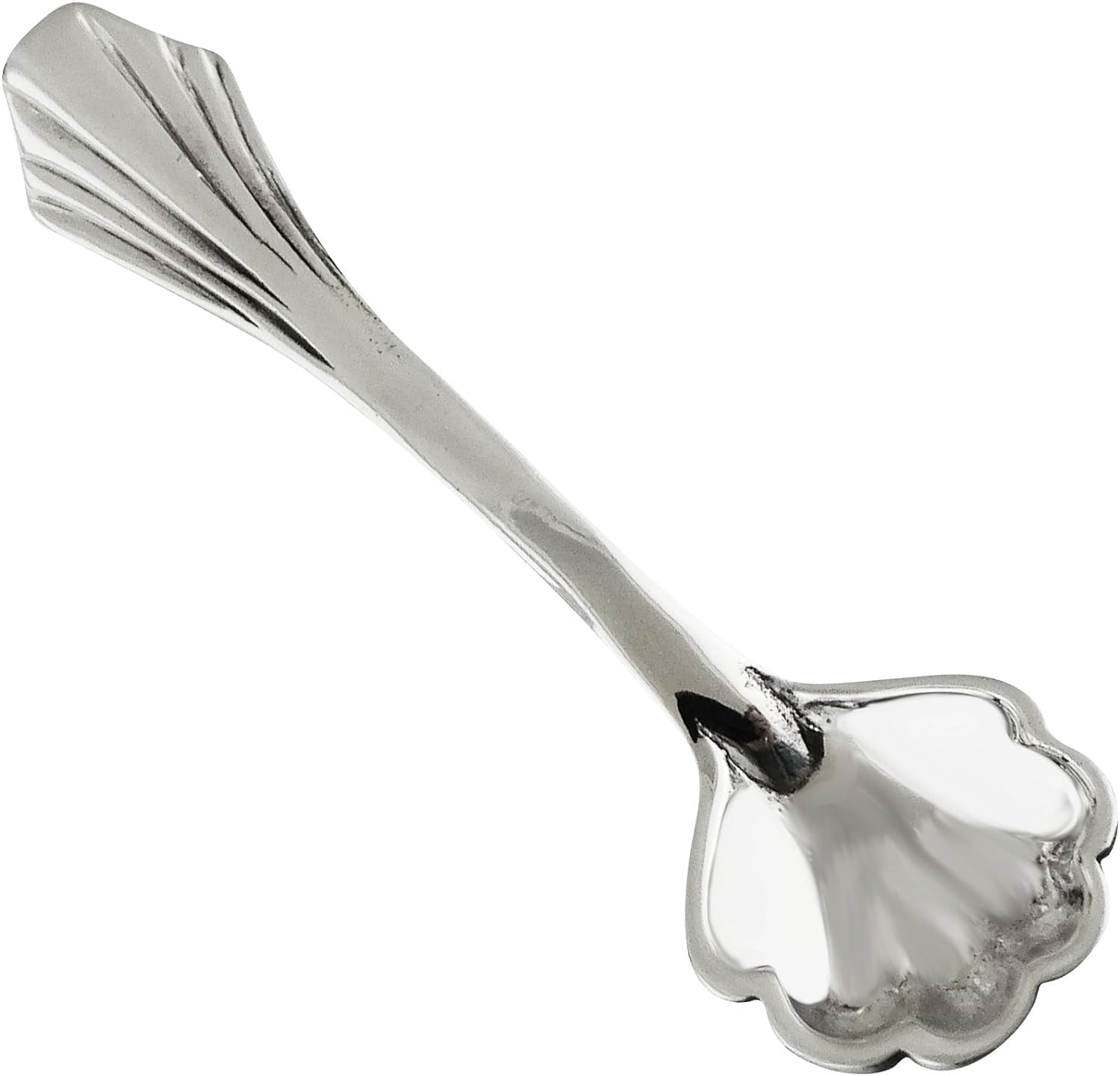 Sterling Silver Small Scalloped Edge Salt Spoon, Mustard Spoons ...