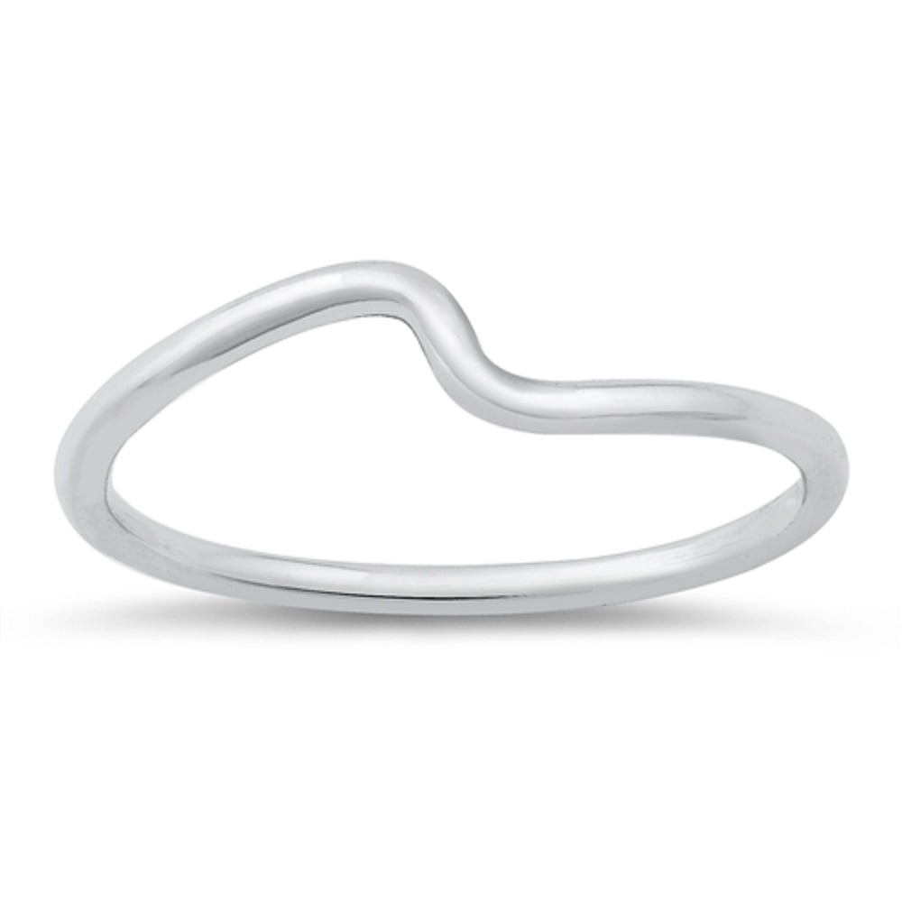 Sterling Silver Small Wave Ring Size 5 - Walmart.com