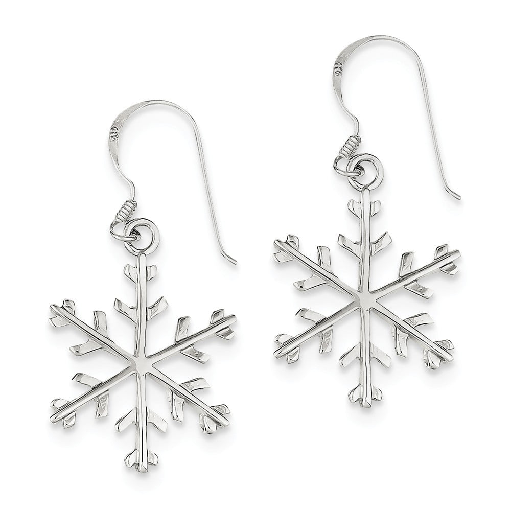Sterling Silver Snowflake Dangle Earrings - 3.4 Grams - Measures ...