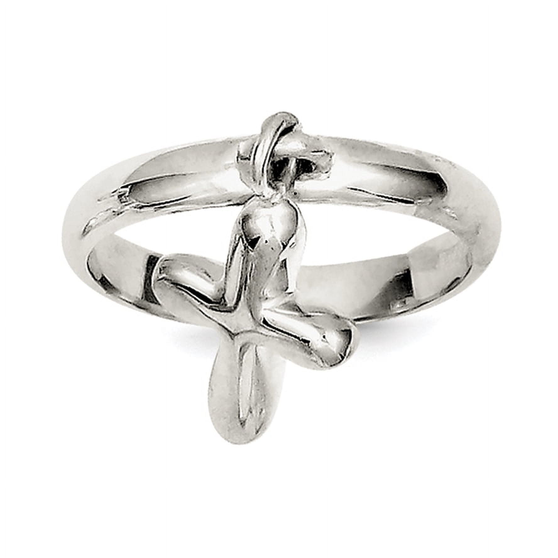 Sterling Silver Solid Cross Dangle Ring - Walmart.com