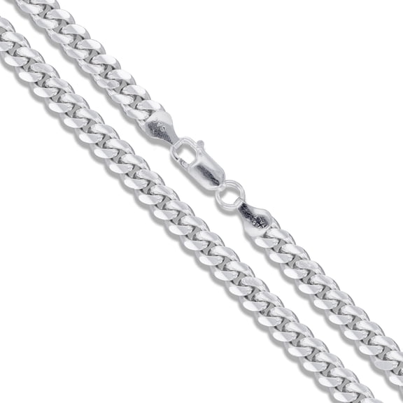 Sterling Silver Solid Miami Cuban Link Chain 6.3mm 925 Italy Heavy Curb ...