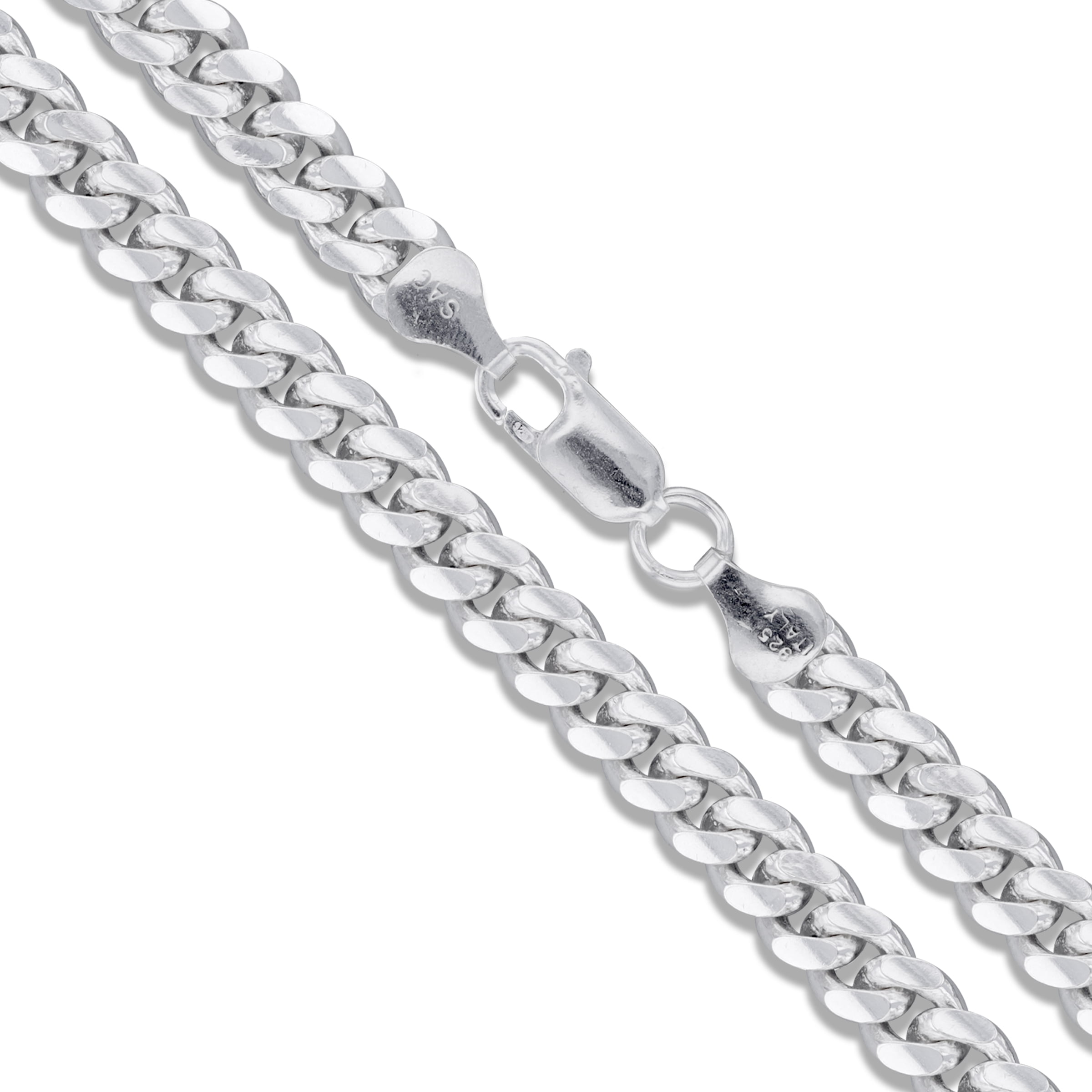 Sterling Silver Solid Miami Cuban Link Chain 6.3mm 925 Italy Heavy Curb ...