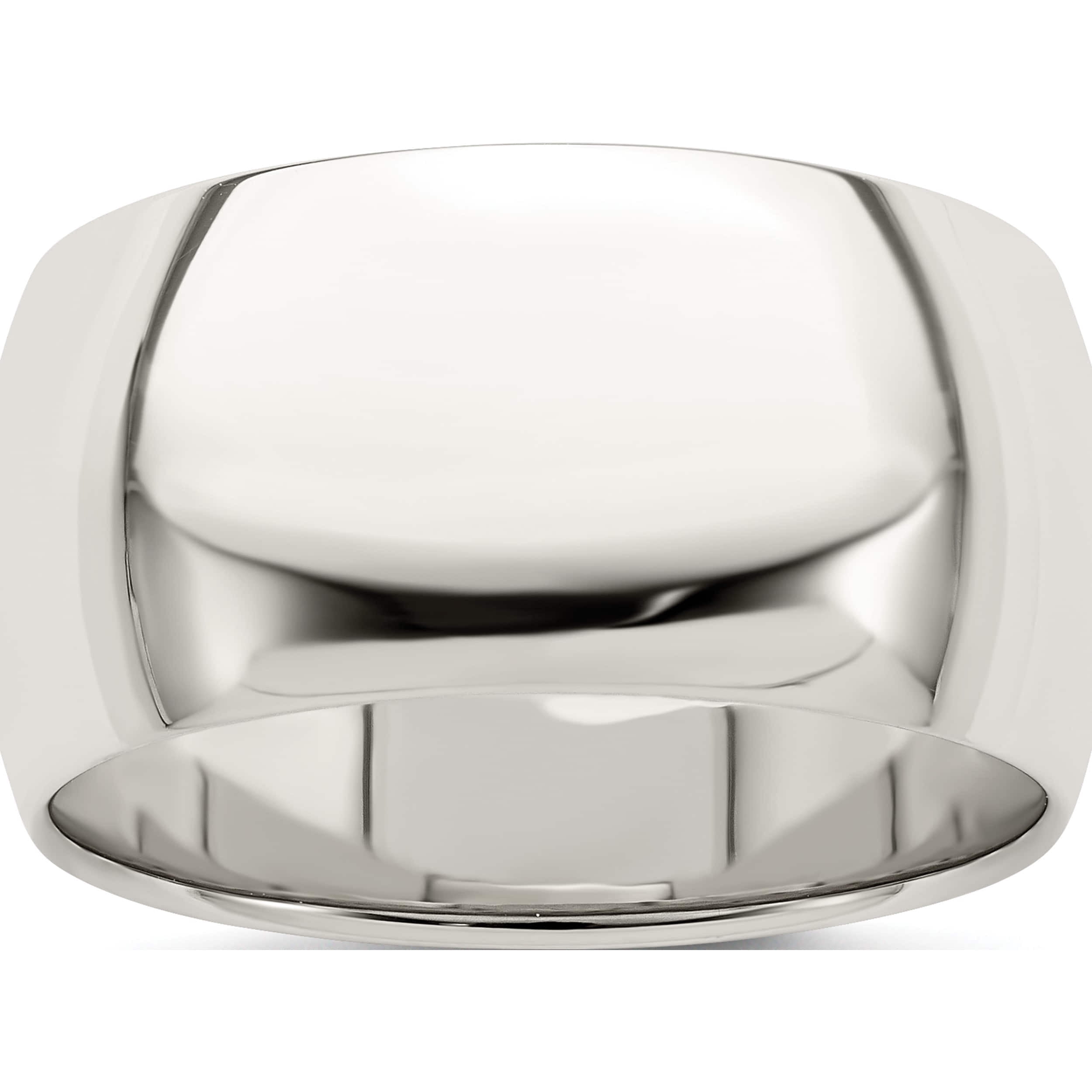 Sterling Silver Ss 10mm Half Round Size 12 Band Made In United States ...