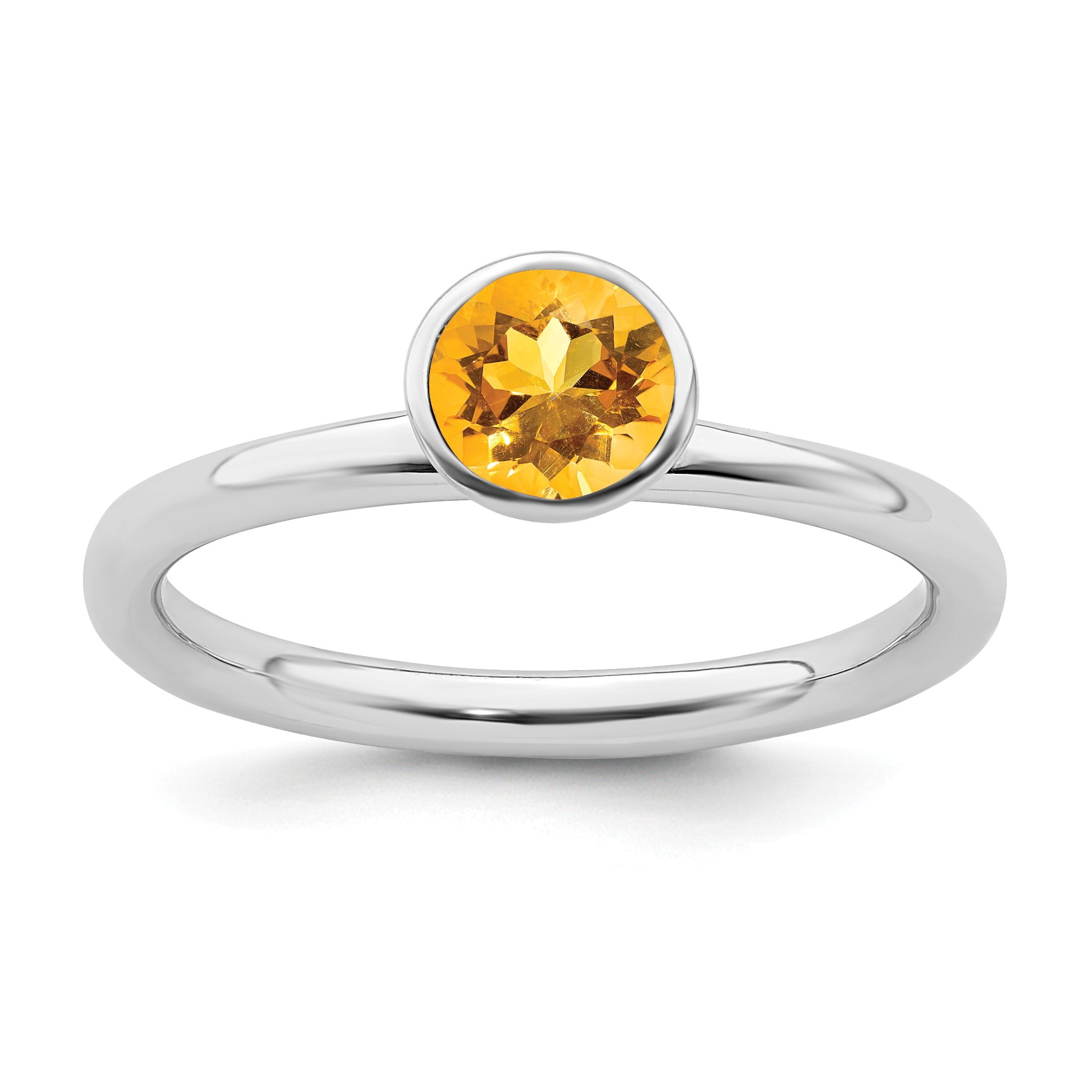 Sterling Silver Stackable Expressions High 5mm November Swarovski Ring ...