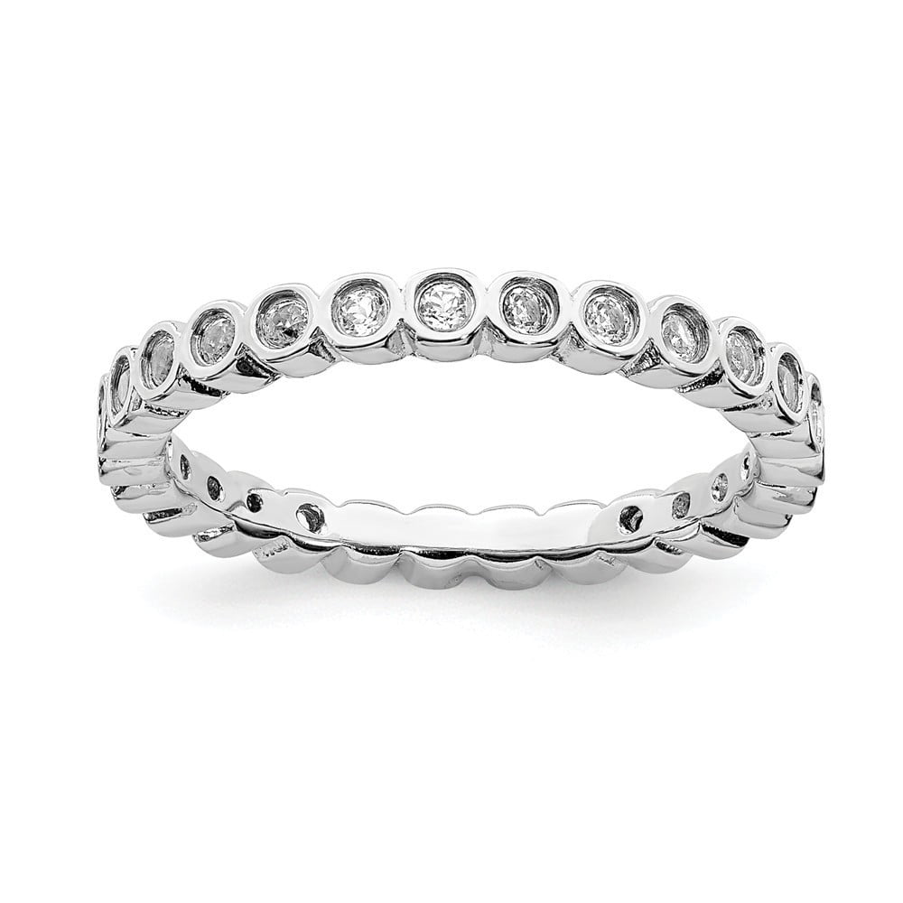 Sterling Silver Stackable White Topaz Ring - .54 cwt - Size 10 ...