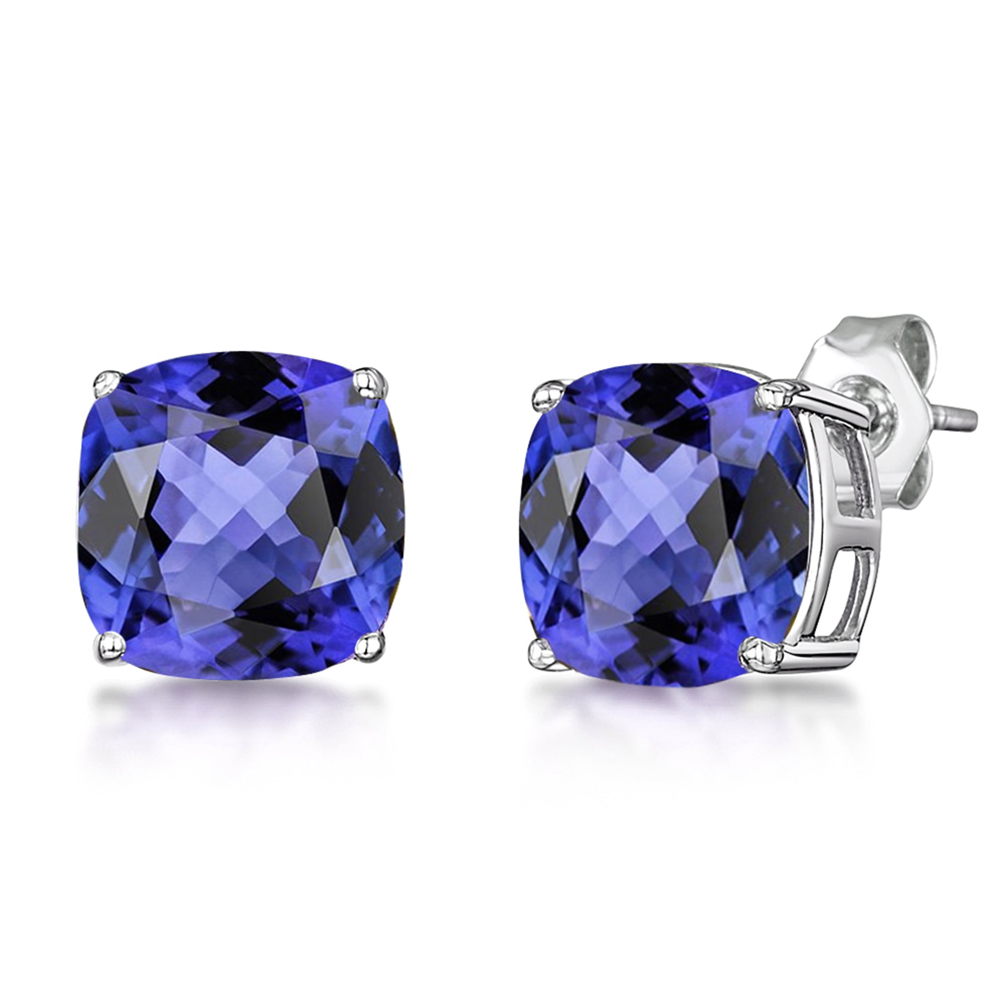 Sterling Silver Tanzanite Stone Stud Earrings - Women's December ...