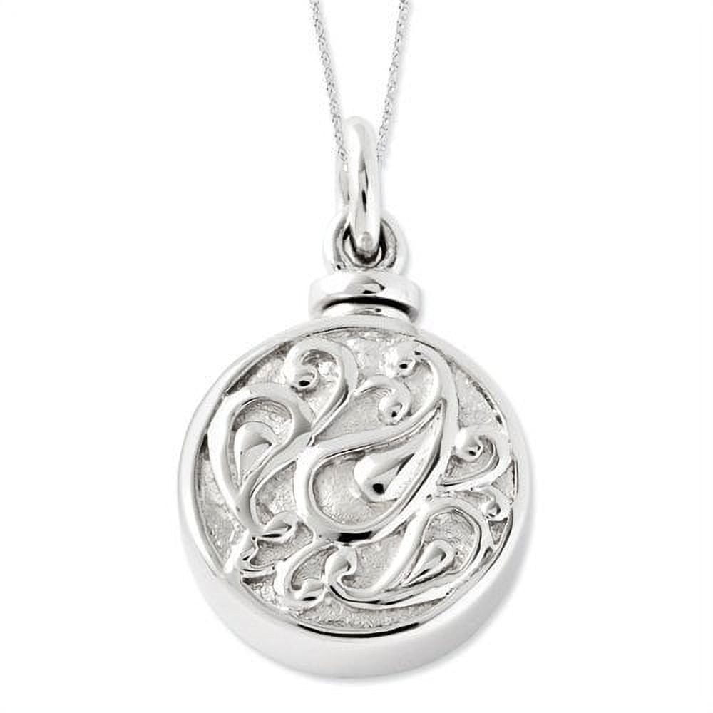 Sterling Silver Tear in a Circle Cremation Ash Holder W/ 18 Inch Chain ...