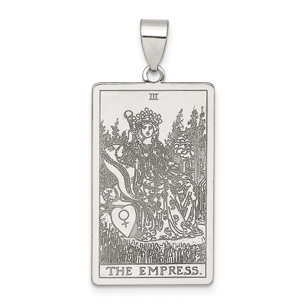 Sterling Silver The Empress Tarot Card Pendant - Walmart.com