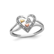 Ladies 14K Yellow Gold Heart Promise Ring - Walmart.com