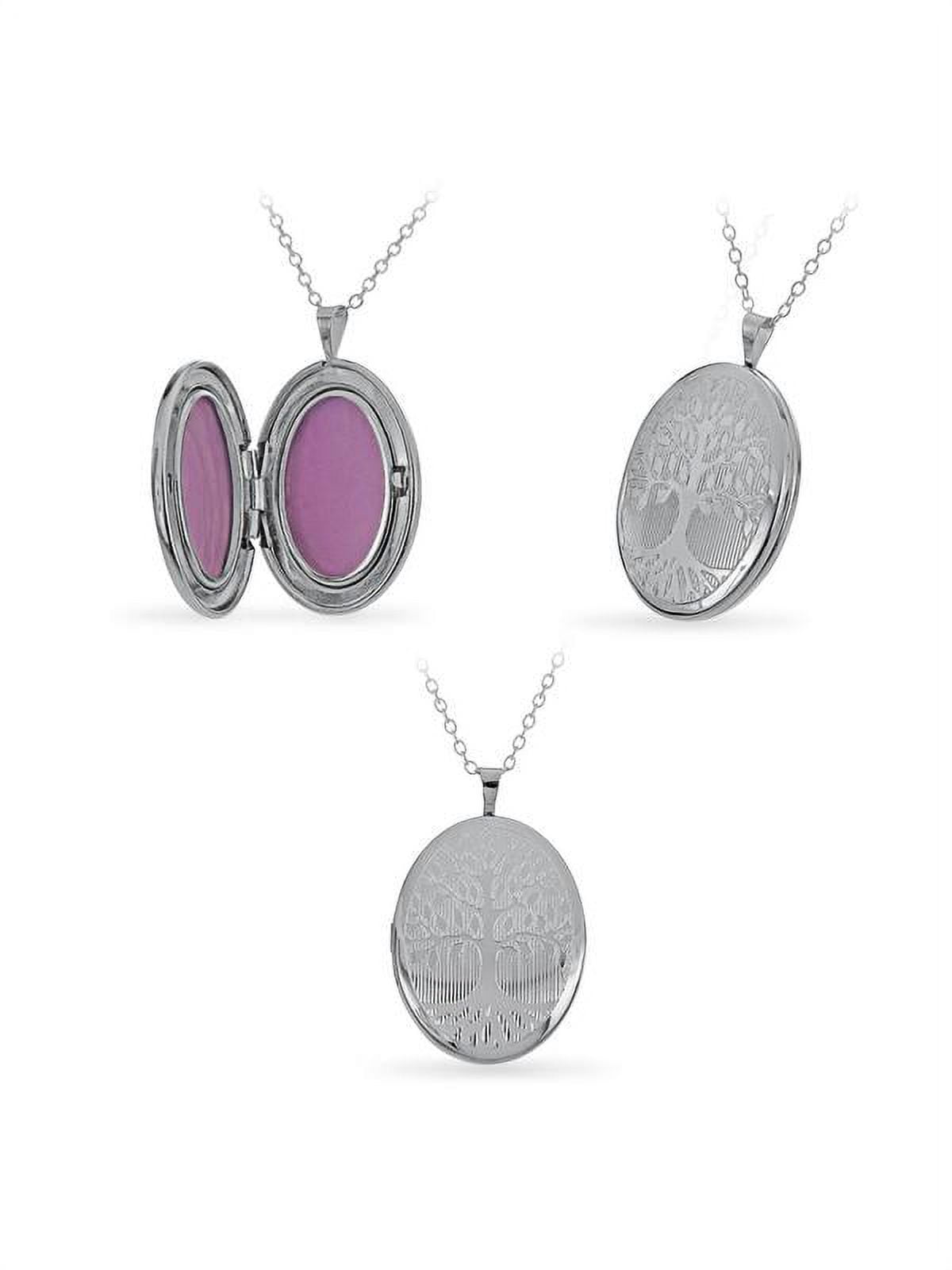 Sterling Silver Tree Of Life Oval Locket Pendant 18 Inches - Walmart.com