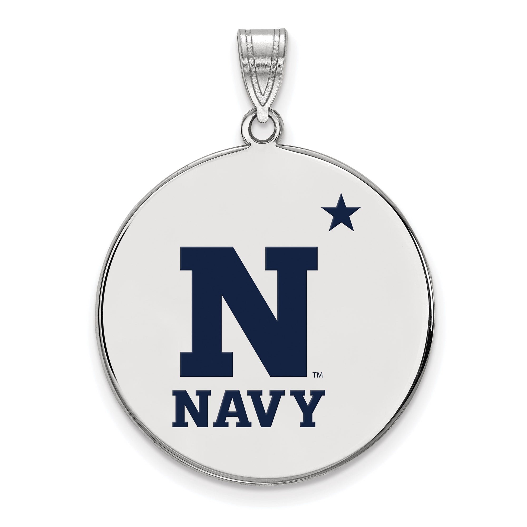 Sterling Silver US Navy Pendant Necklace with N and Star Emblem ...