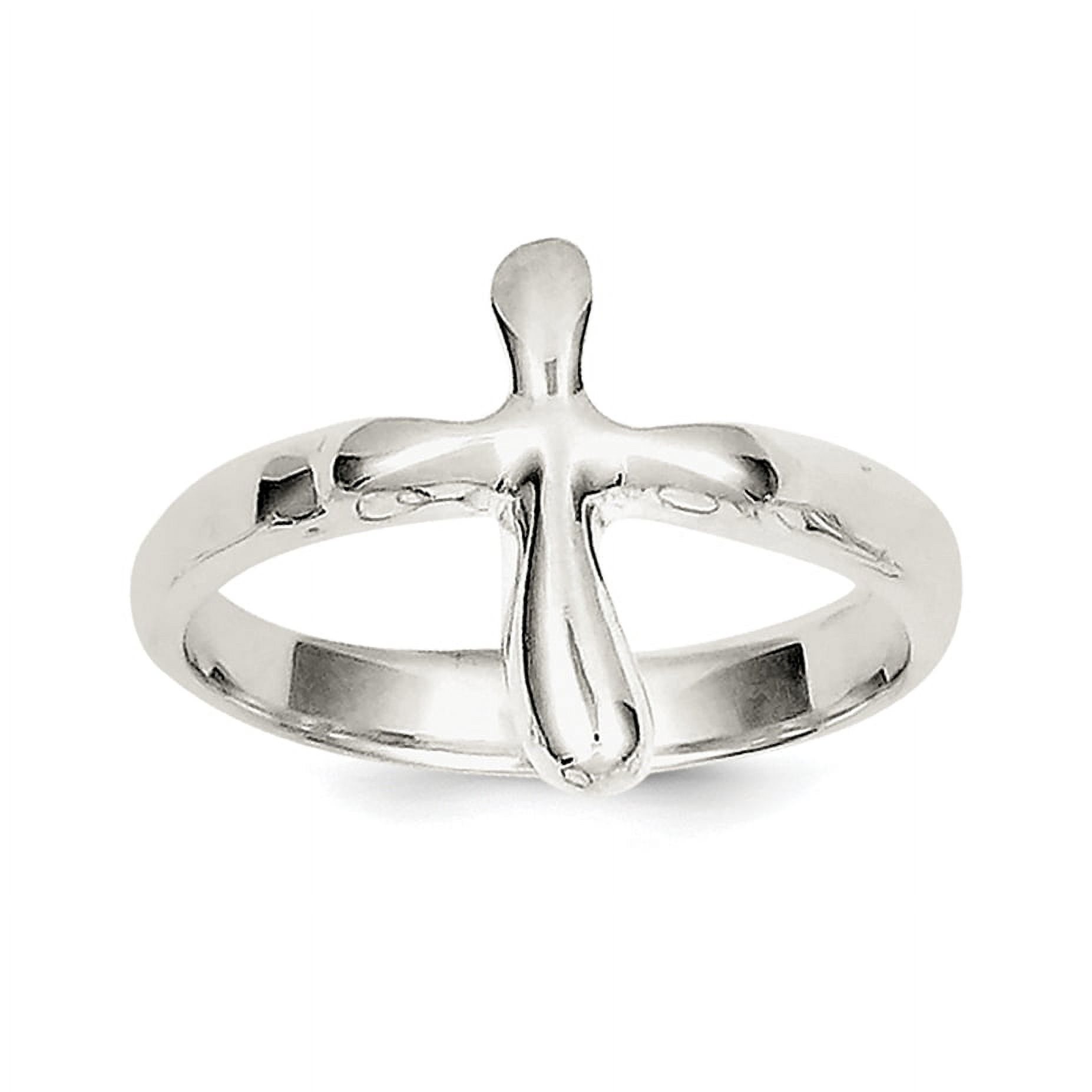 925 Sterling Silver Solid Polished Vertical Tiny Freeform Religious ...