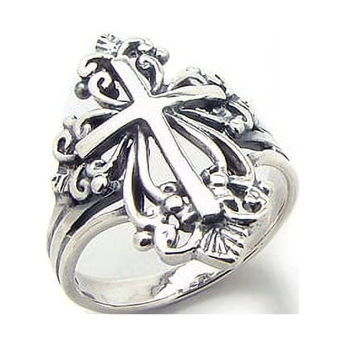 Sterling Silver Victorian Style Open Cross Ring - Walmart.com