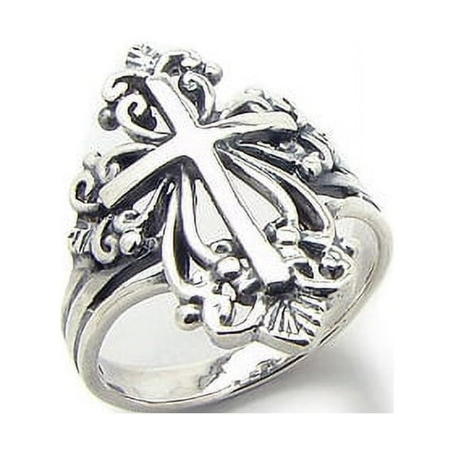 Sterling Silver Victorian Style Open Cross Ring - Walmart.com