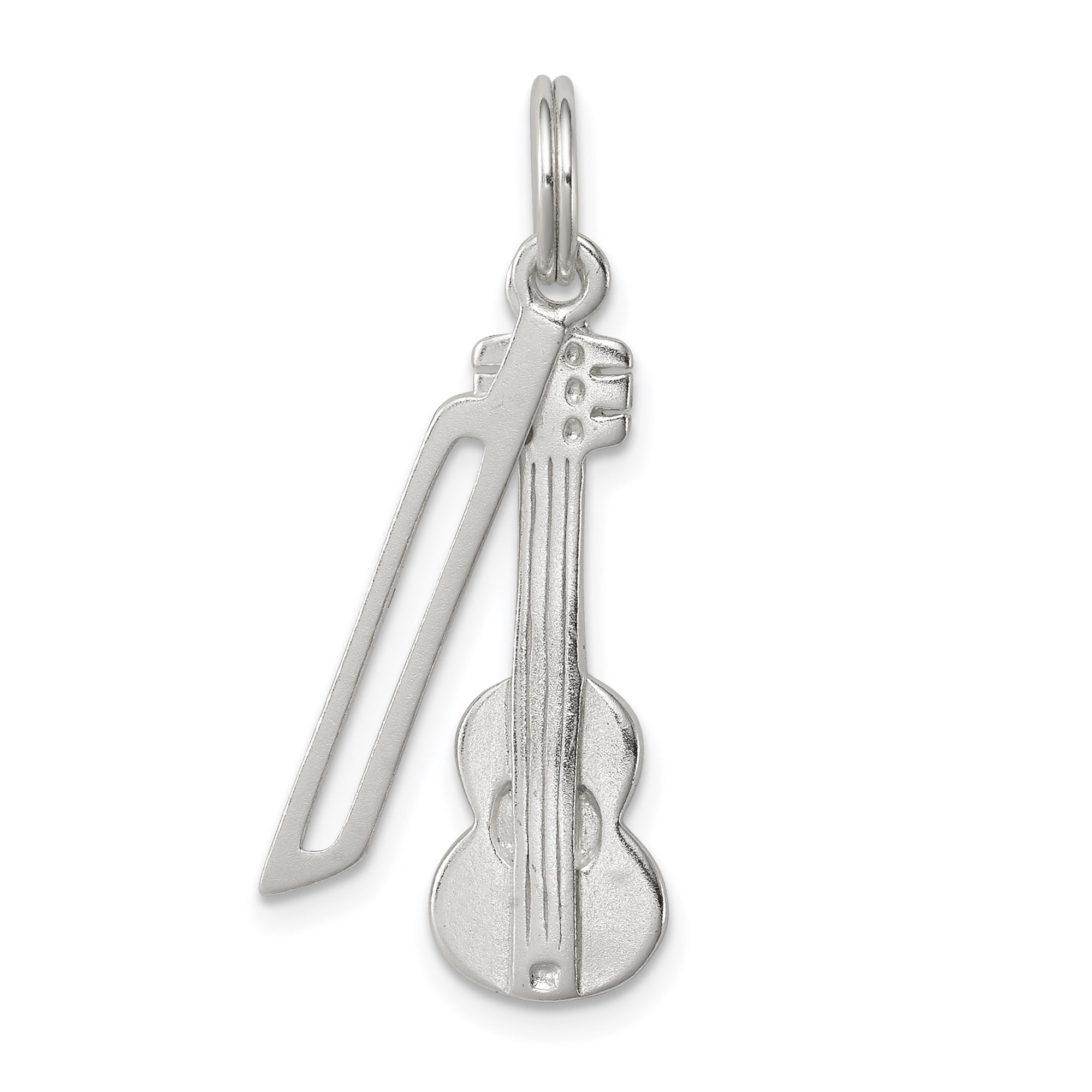 Sterling Silver Violin and Bow Pendant Necklace for Women and Men ...