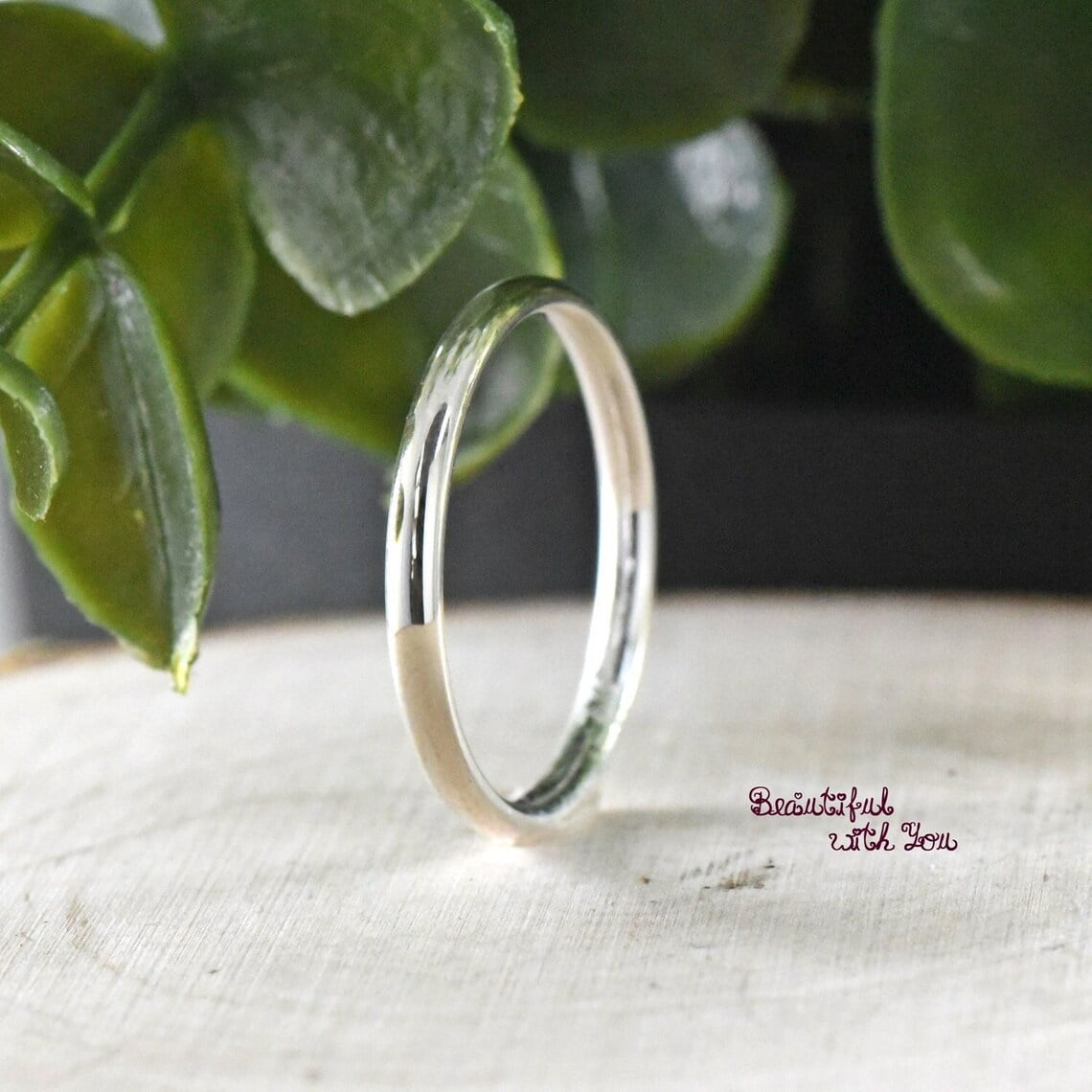 Sterling Silver Wedding Band, Simple Classic Dome Engagement Ring ...