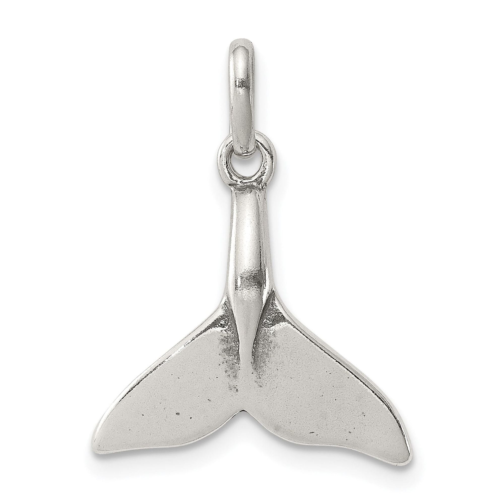 Sterling Silver Whale Tail Pendant for Women or Unisex, Ocean Inspired ...