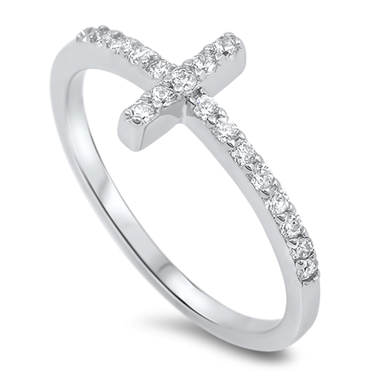 Sterling Silver Womens Flawless Colorless Cubic Zirconia Micro Pave