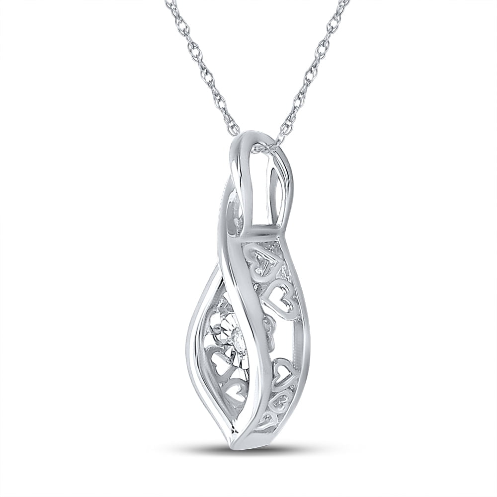 Sterling Silver Womens Round Diamond Infinity Twinkle Moving Pendant ...