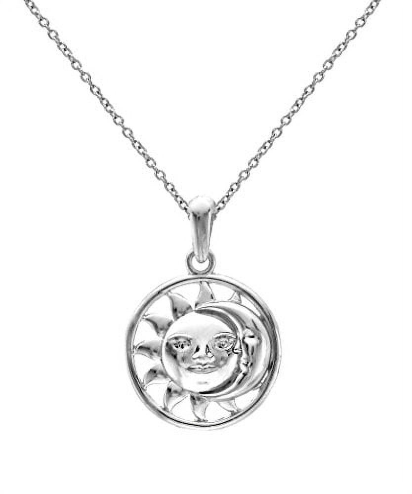 Sterling Silver Yin Yang Celestial Sun and Crescent Moon Pendant ...