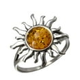 Sterling Silver and Baltic Honey Amber Sun Ring - Walmart.com