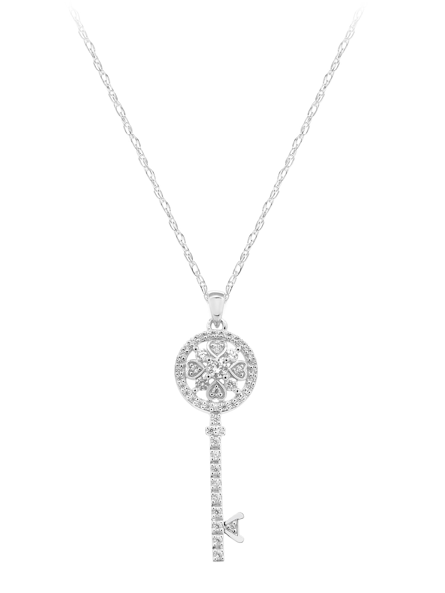 Sterling Silver and CZ Key Pendant - Walmart.com