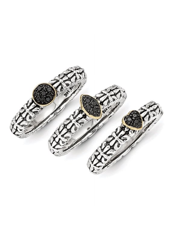 Black Diamond Stackable Ring