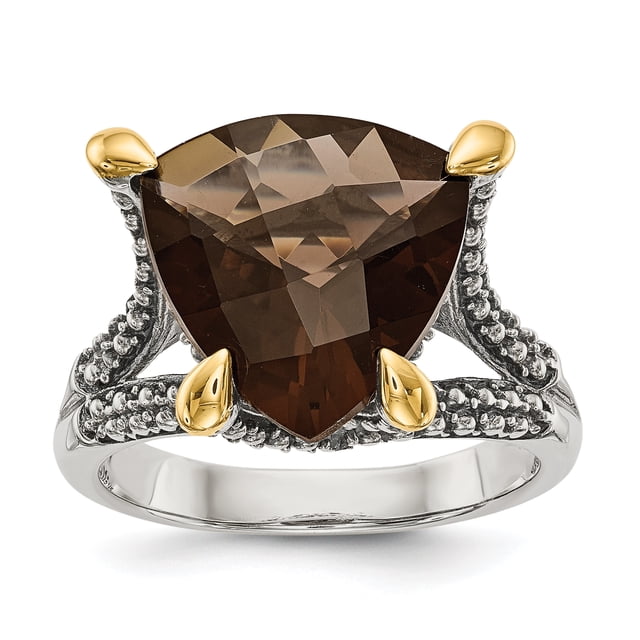 Sterling Silver with 14k Smoky Quartz Ring - Walmart Business Supplies