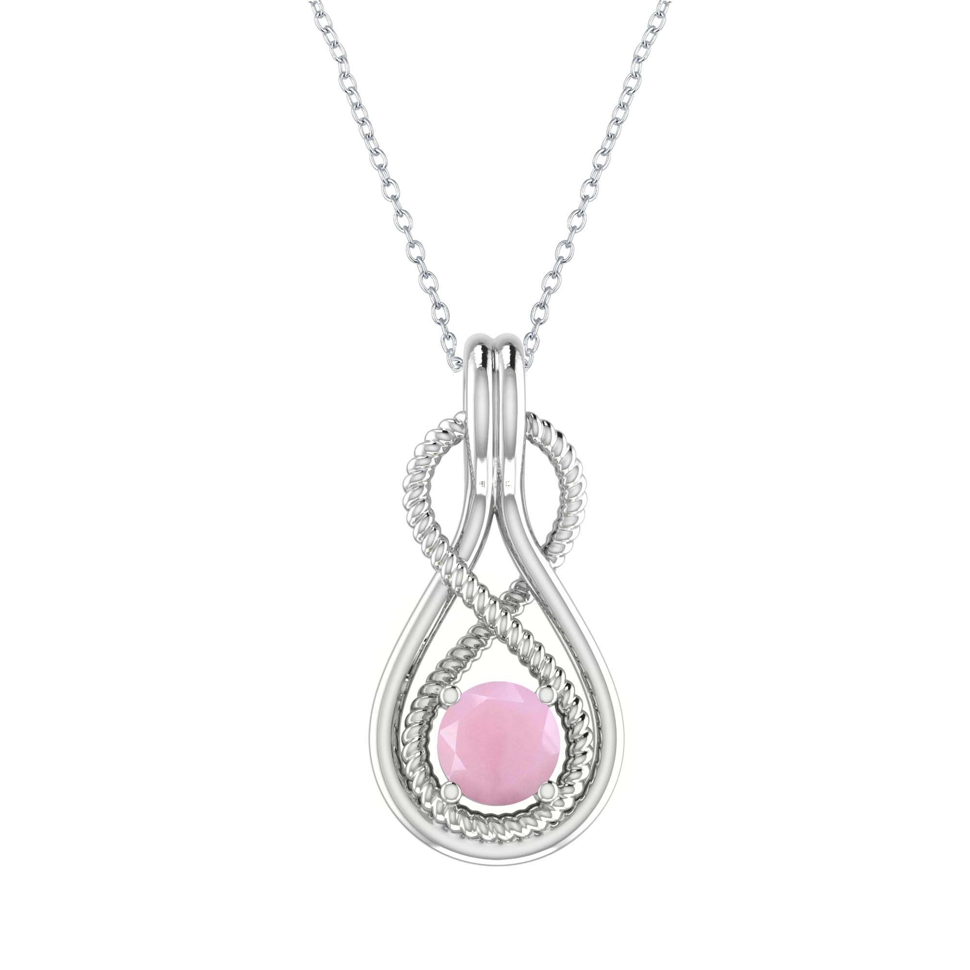 Sterling Silver with Natural Pink Opal Infinity Pendant - Walmart.com