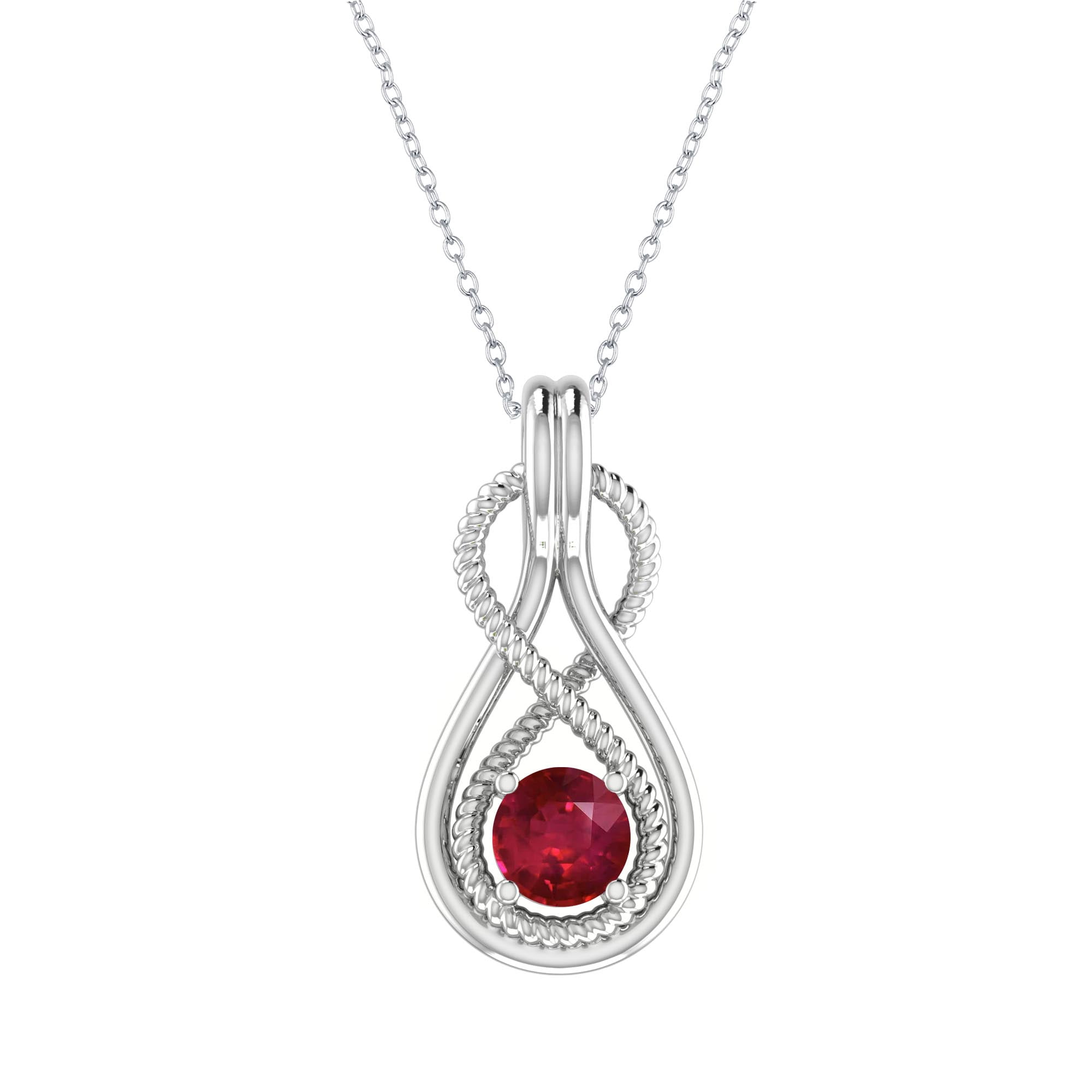 Sterling Silver with Ruby Infinity Pendant - Walmart.com