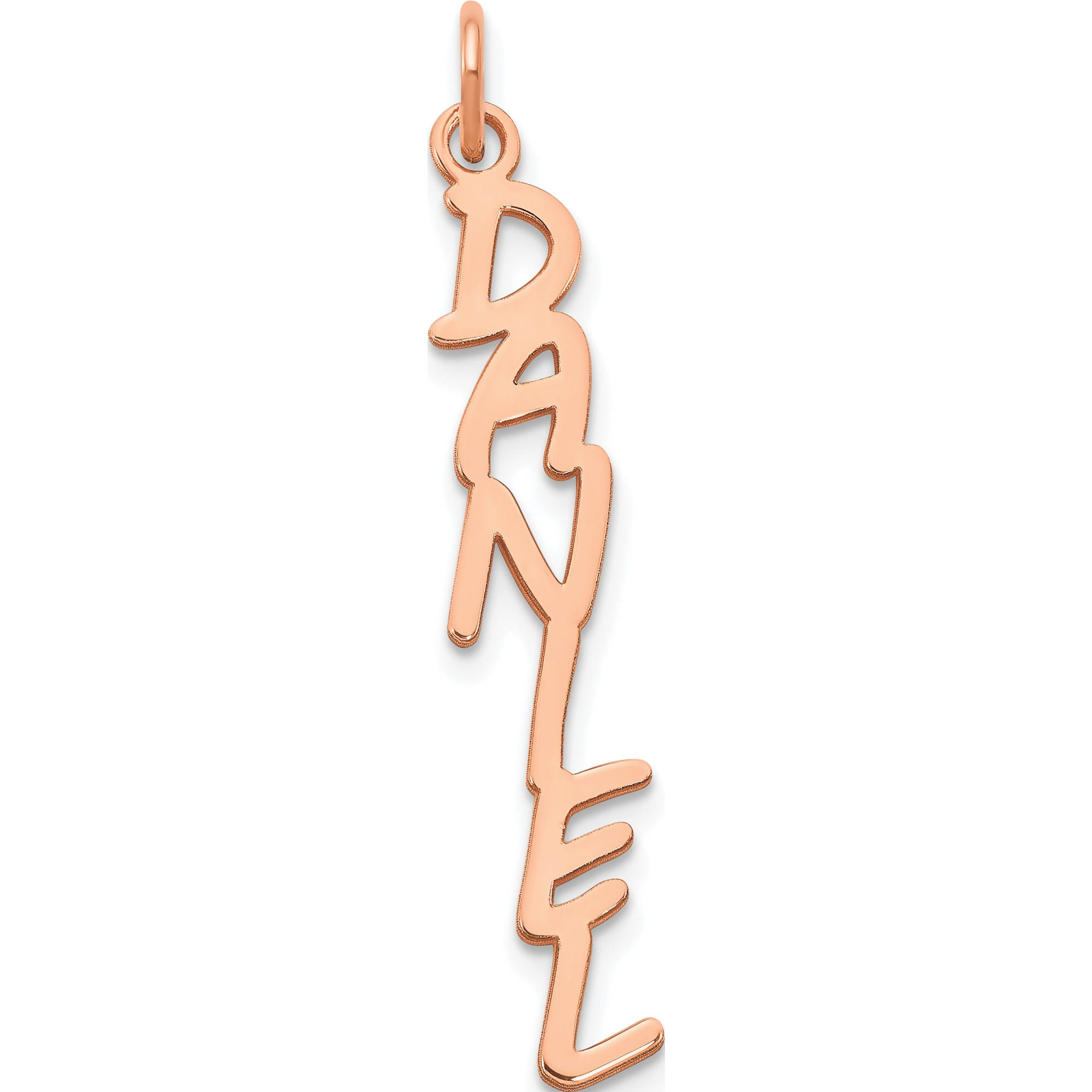 Sterling SilverRose-plated MV Boli Font Name Plate Charm SSRose ...