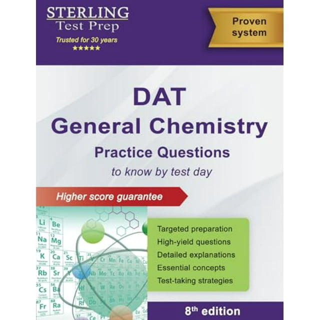 Pre-Owned Sterling Test Prep DAT General Chemistry Practice Questions ...