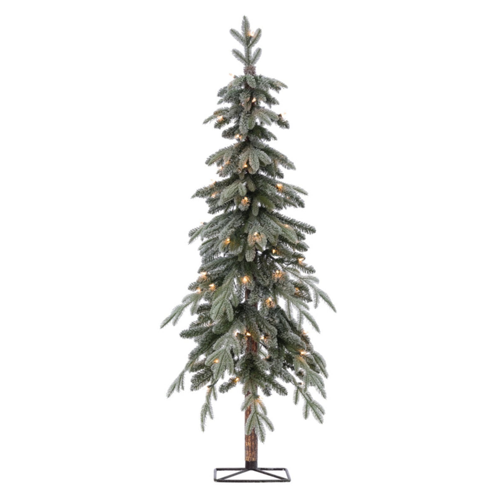 Sterling Tree Company Alpine Medium Pre-lit Flocked Christmas Tree ...