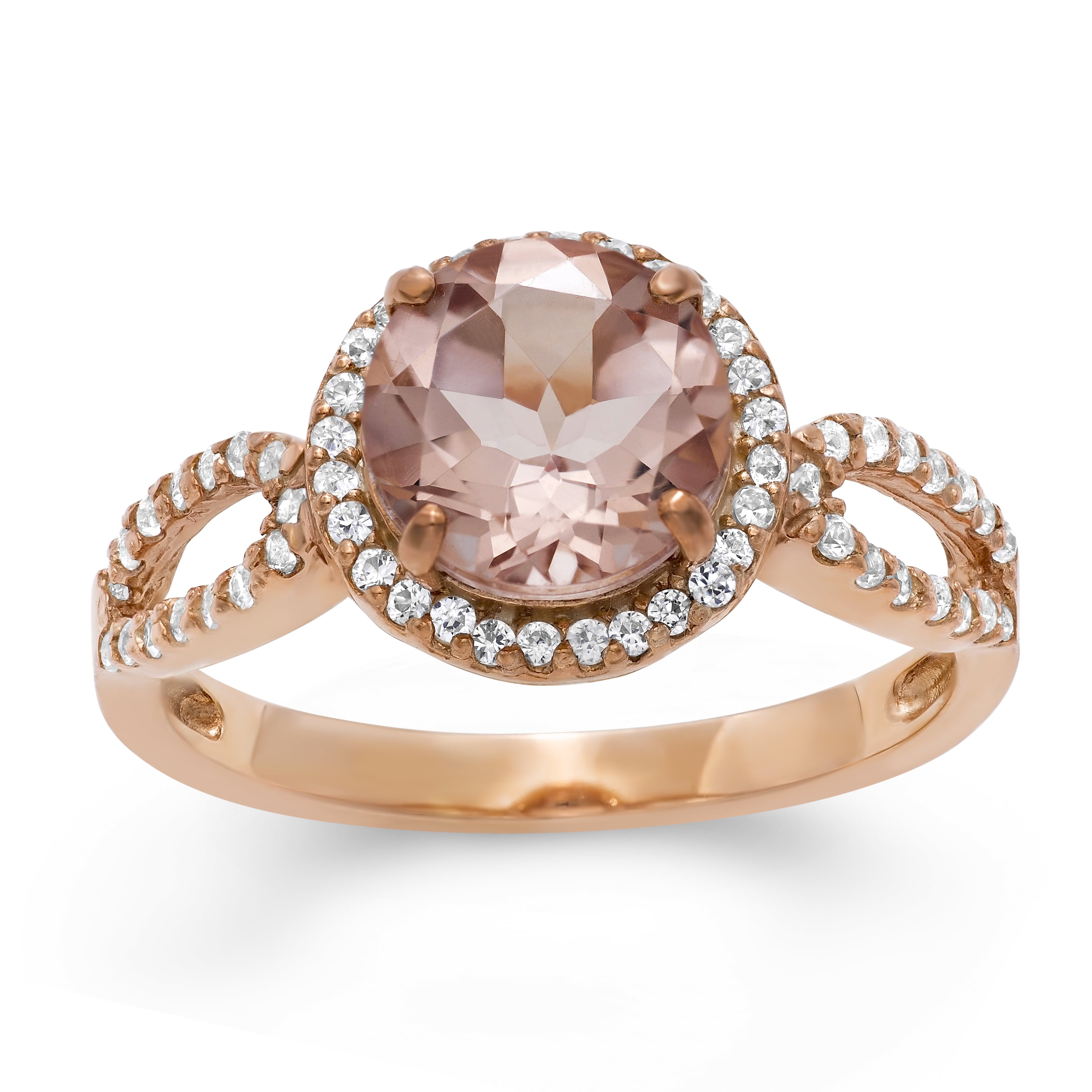 Sterling silver simulated morganite ring - Walmart.com