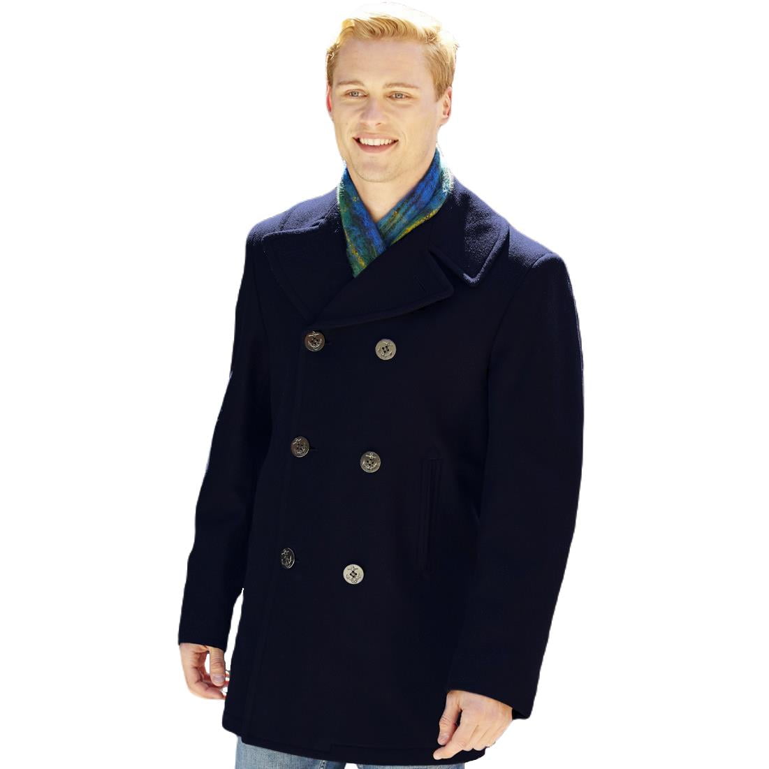 Sterlingwear Authentic Wool Blend Peacoat, Fleece and Satin Lining ...