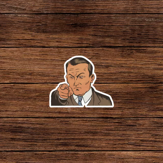 Stern Businessman Pointing Finger Retro Comic Book Style Stickerphone ...