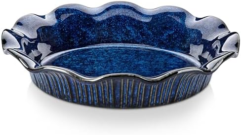 Stern Ceramic Pie Pan for Baking, 9 inch Pie Plates for Apple Pie and ...