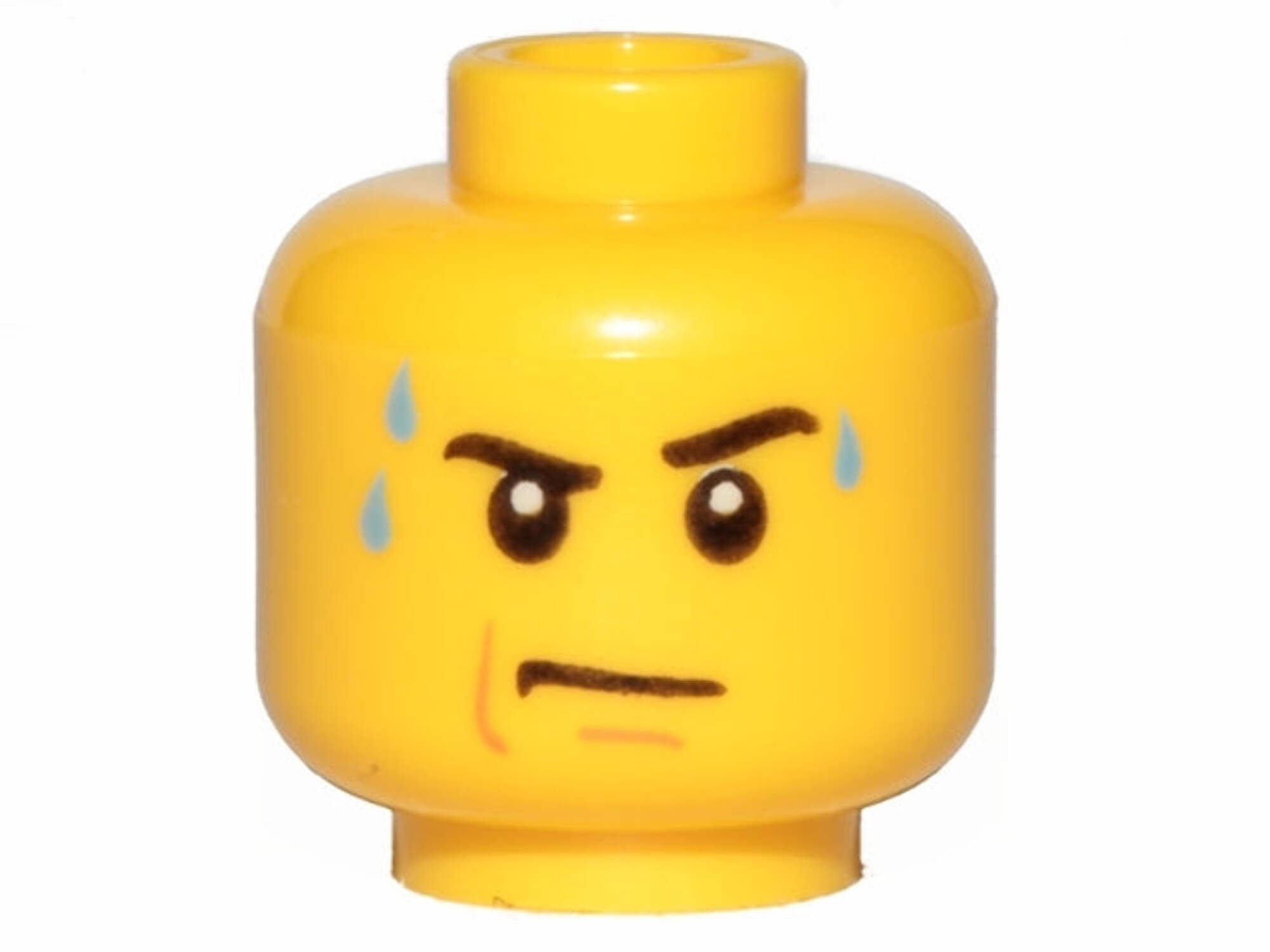 Stern Expression w/ Sweat Drops, Male (Yellow Flesh) - Official LEGO ...