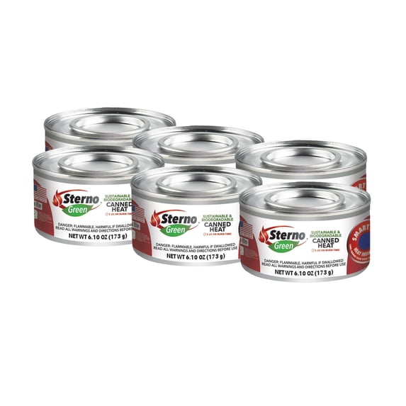 Sterno Green Canned Heat - 2.25 Hour Chafing Fuel for Camping, 6.1 ...