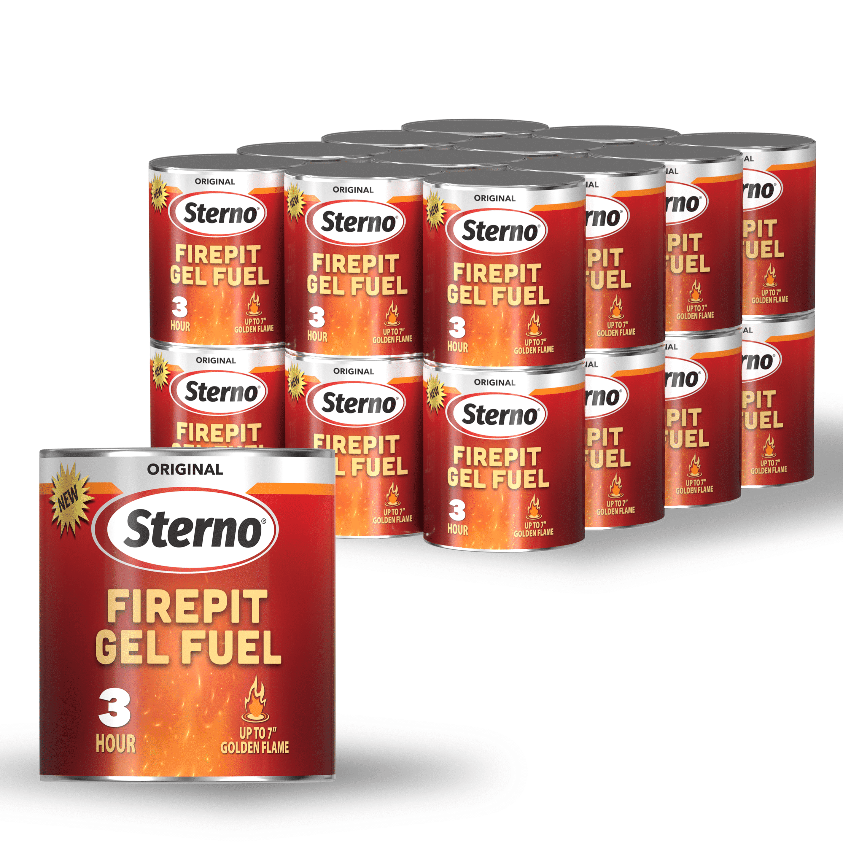 Sterno 24-Pack Firepit Gel Fuel - 3 Hours of Burn Time, Realistic Wood ...