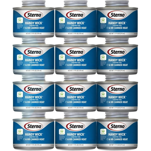 Sterno Fuel Cans - 6-Hour Burn, (12-Pack) Chafing Dish Fuel Can Burners ...