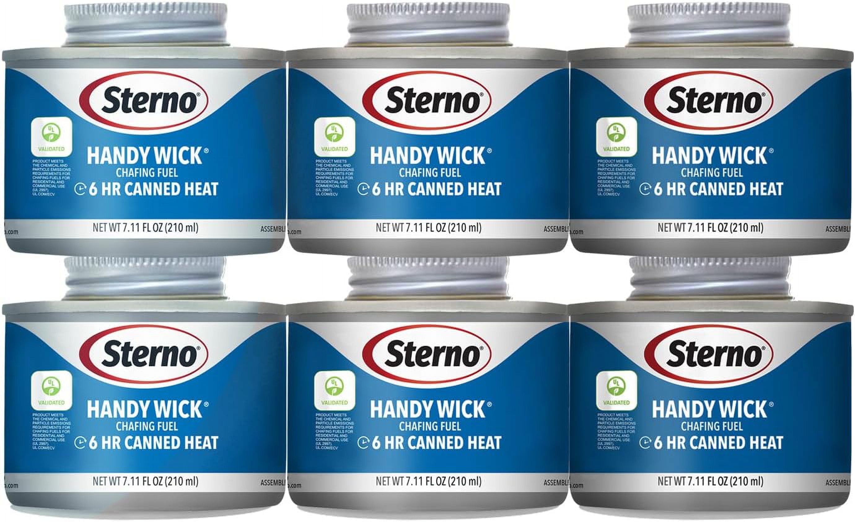 Sterno Fuel Cans, 6-Hour Burn, Handy Wick Chafing Dish Fuel, 6-Pack ...