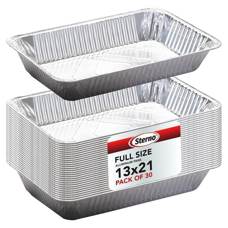Sterno Aluminum Foil Pans, Full Size, Large Disposable Foil Trays 21 ...