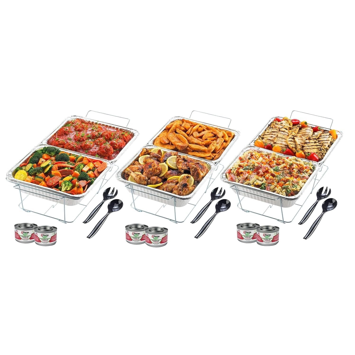 Sterno Buffet Kit Disposable Chafing Dish Buffet Set - Chafing Dishes ...